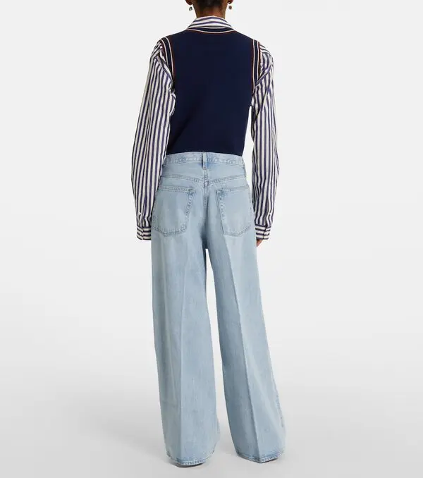 FRAME Le Low Baggy Wide-leg Jeans In Ettie Grind