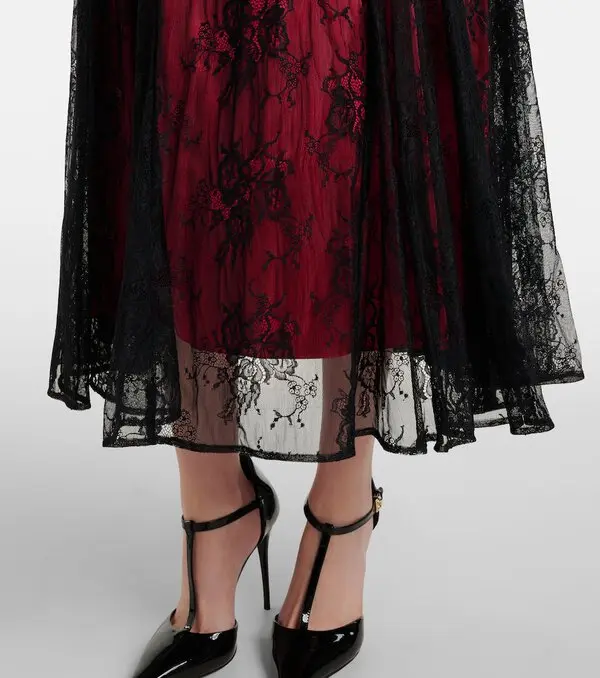 Dolce & Gabbana Floral Lace Midi Dress