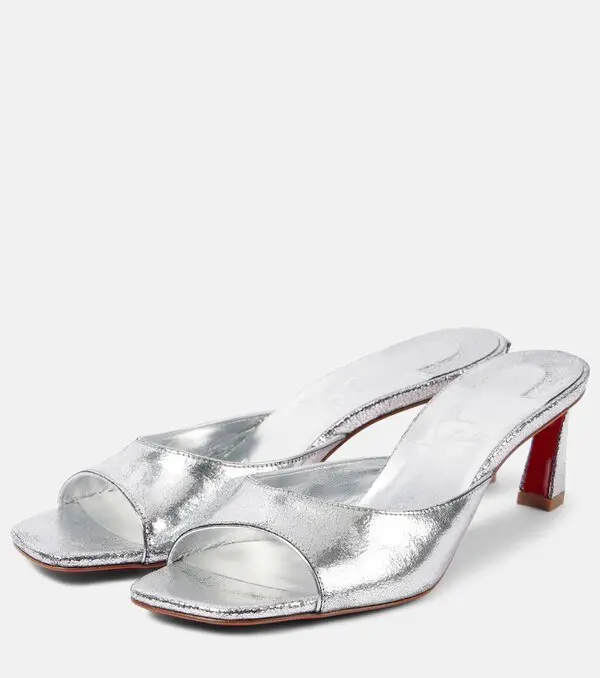 CHRISTIAN LOUBOUTIN Condora 55 Metallic Leather Mules