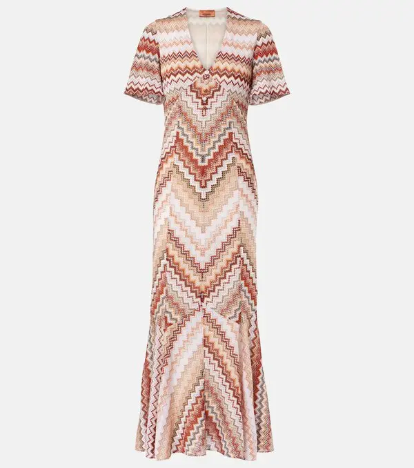 Missoni Zigzag Lamé Maxi Dress - Multicoloured