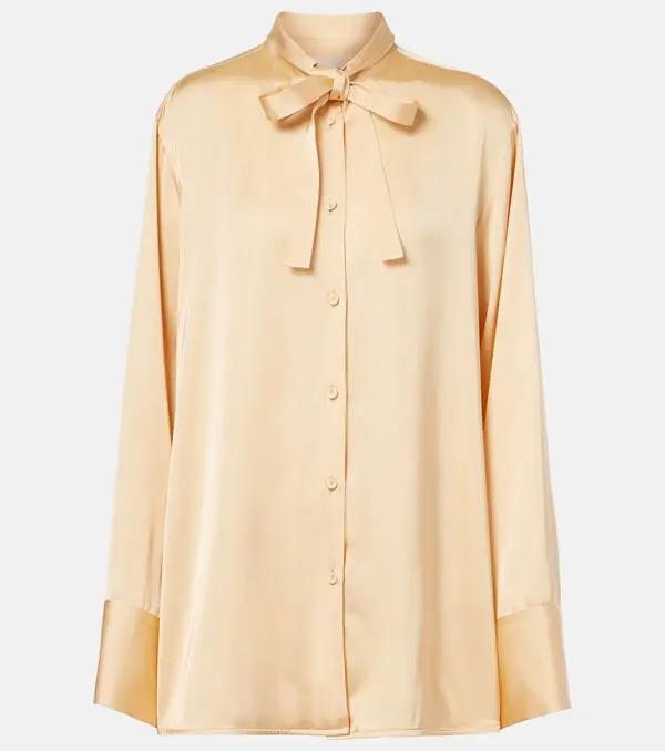 JIL SANDER Bow Detail Satin Blouse