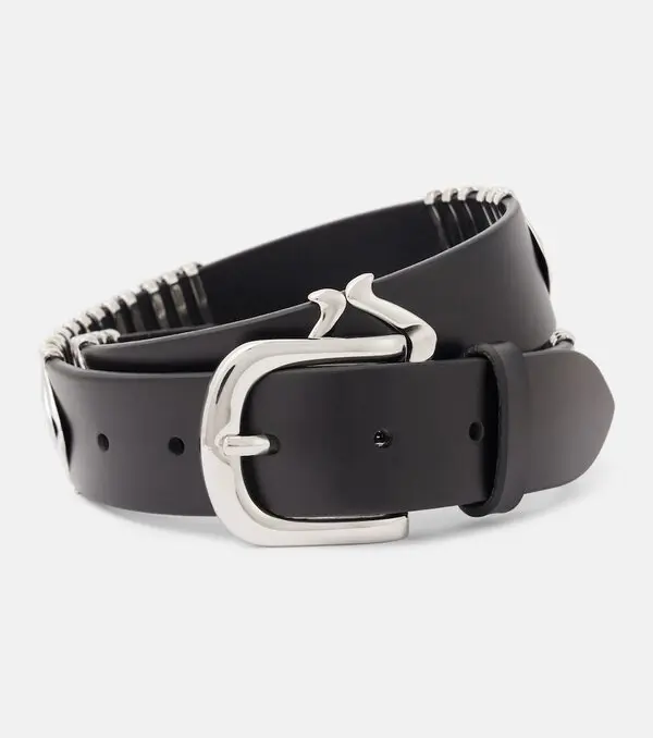 Isabel Marant Étoile Embellished Leather Belt - Black