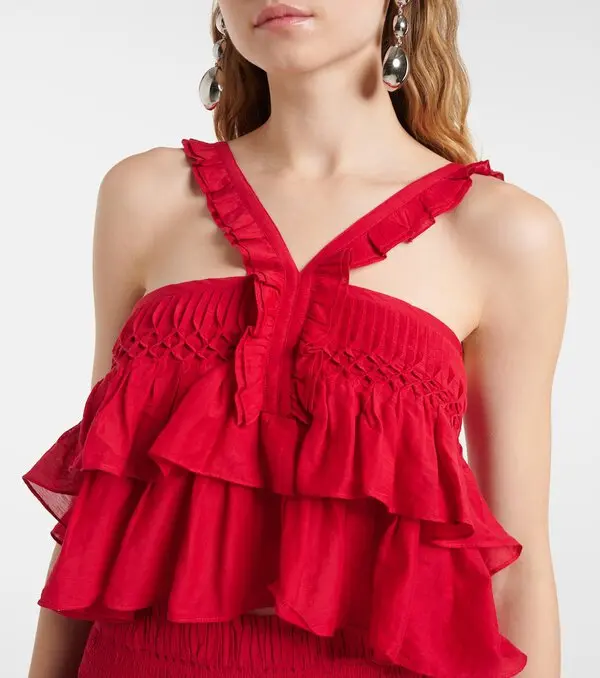 MARANT ETOILE Daliana Cotton-blend Top - Red