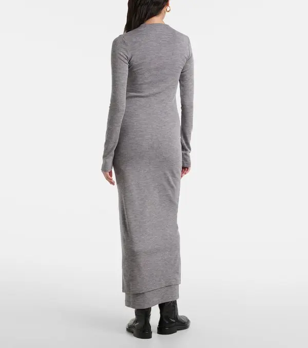 JIL SANDER Virgin Wool Midi Dress - Grey