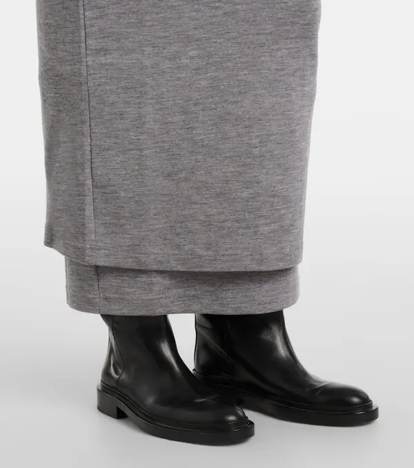 JIL SANDER Virgin Wool Midi Dress - Grey