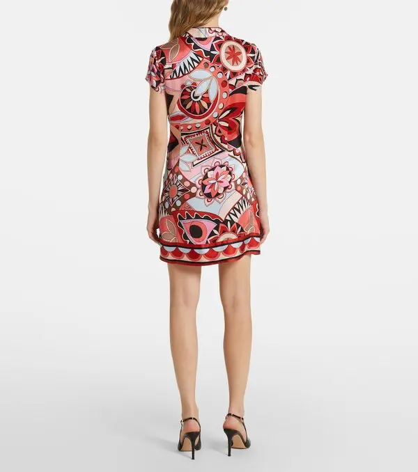 Rixo Printed Silk Mini Dress
