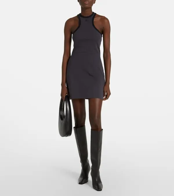 COURREGES Scuba Cotton Jersey Minidress