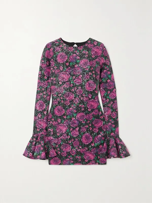 ROTATE BY BIRGER CHRISTENSEN Rosita Open-back Sequin Mini Dress