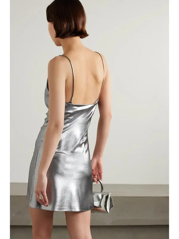 ROTATE BY BIRGER CHRISTENSEN Metallic Stretch-satin Mini Dress