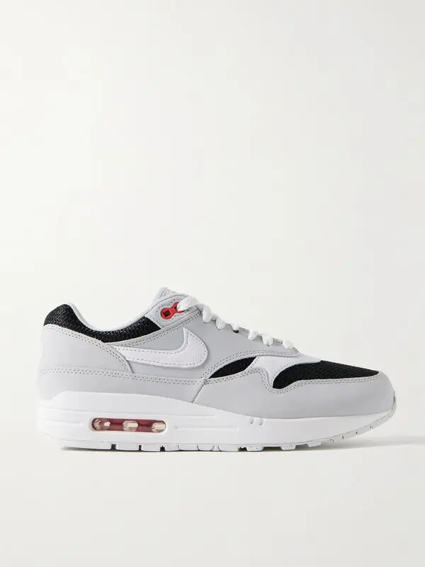 Nike Max 1 Suede, Textured-leather And Canvas Sneakers - White
