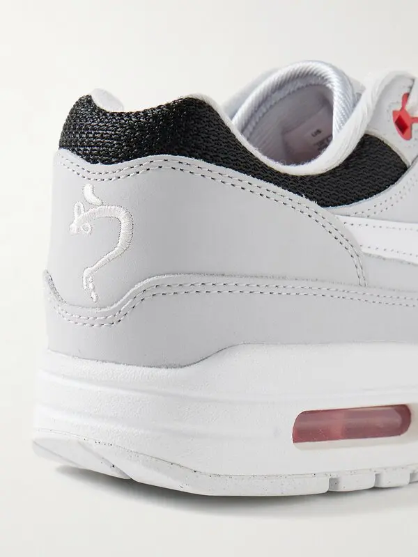 Nike Max 1 Suede, Textured-leather And Canvas Sneakers - White