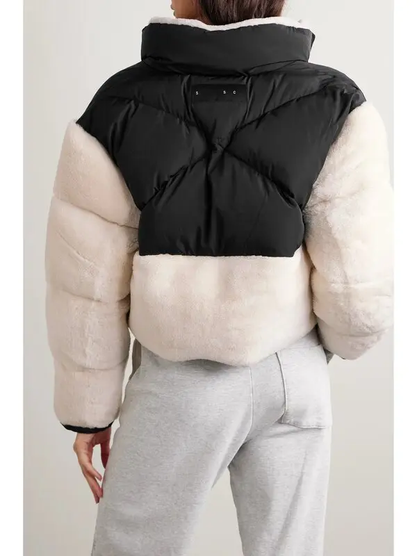 SHOREDITCH SKI CLUB Maya Cropped Shearling And Quilted Jacket