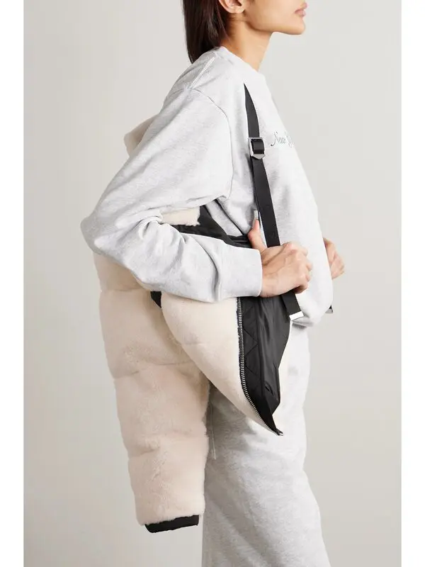 SHOREDITCH SKI CLUB Maya Cropped Shearling And Quilted Jacket