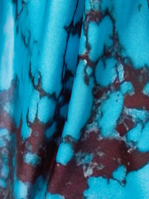 LOUISA BALLOU Tie-dyed Silk-blend Satin Halterneck Top