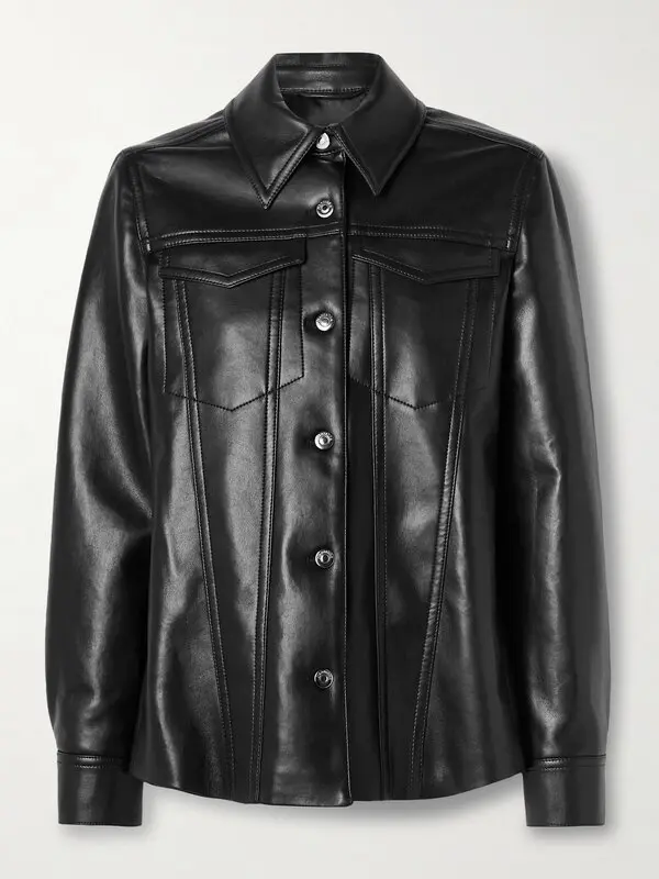Nanushka Rocio Leather And Faux Leather Jacket - Black