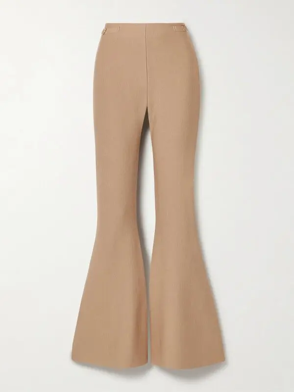 Gabriela Hearst Ayala Embellished Knitted Wool And Cashmere-blend Flared Pants