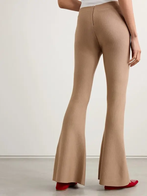 Gabriela Hearst Ayala Embellished Knitted Wool And Cashmere-blend Flared Pants