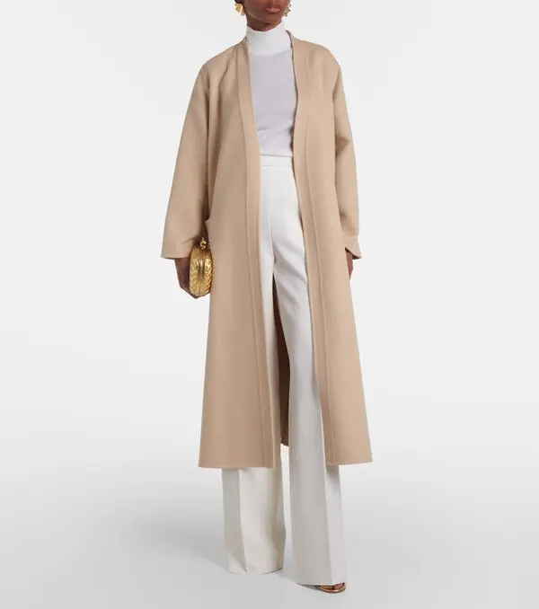 Max Mara Vezzoso Camel Hair Wrap Coat - Beige