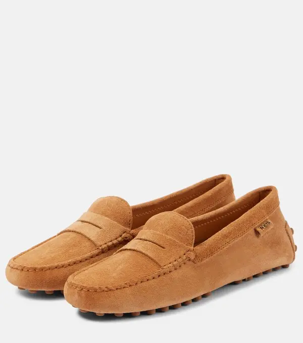 TOD'S Gommino Suede Driving Shoes - Brown