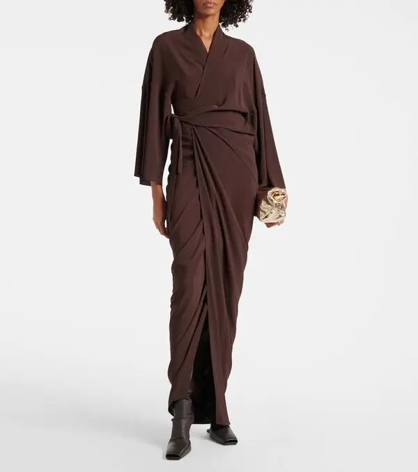 Rick Owens Satin Wrap Gown