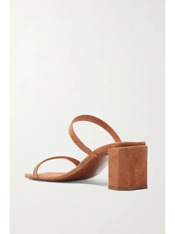 By Far Tanya Suede Mules - Brown