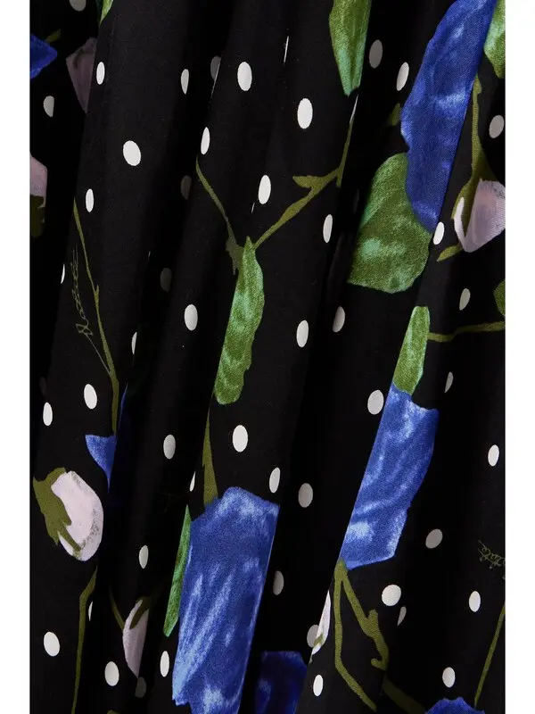 ROTATE BY BIRGER CHRISTENSEN Noon" Floral Polka Dot Satin Midi Dress - Multi