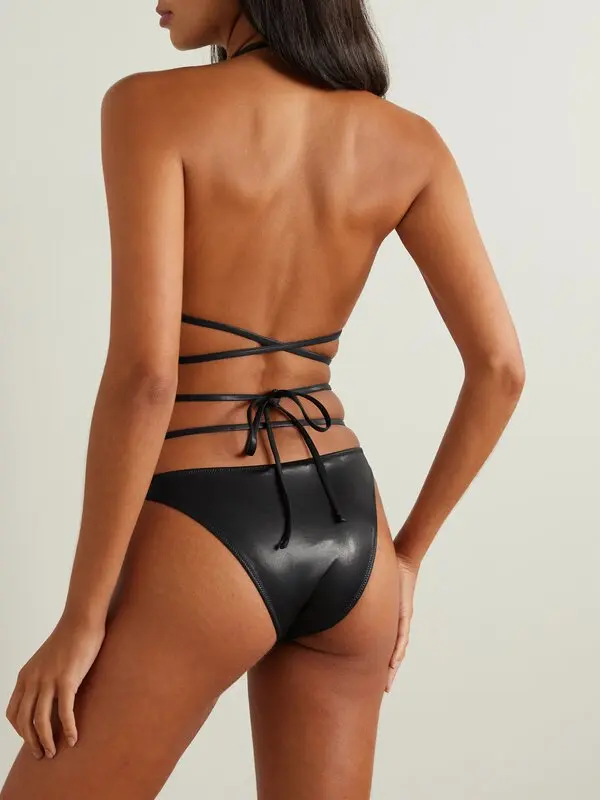Versace Brinata Embellished Stretch-lamé Triangle Bikini Top