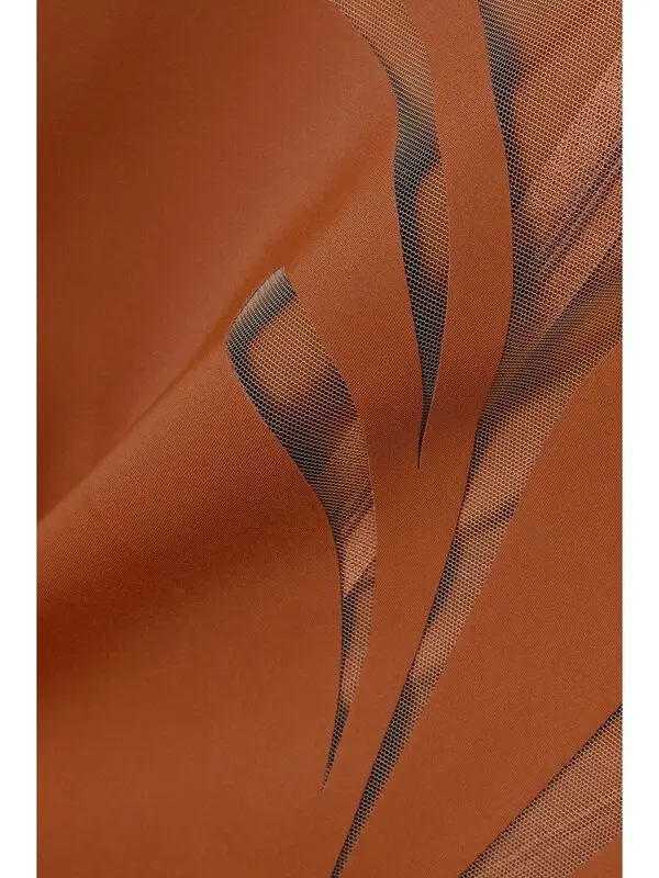 MUGLER Stretch-jersey And Tulle Bodysuit