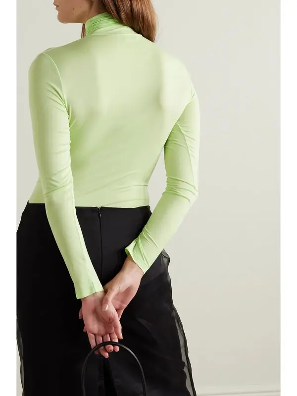 Gauge81 Patra Draped Turtleneck Bodysuit - Green
