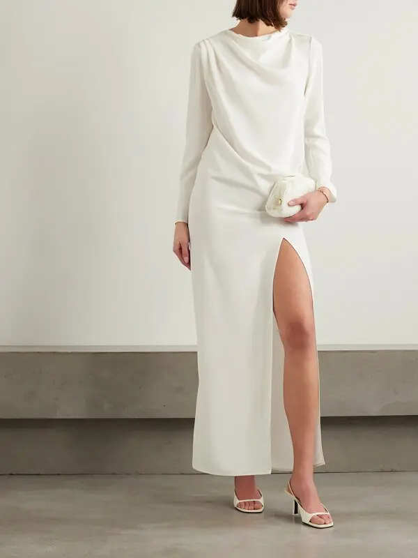 Michael Lo Sordo Draped Silk-faille Gown