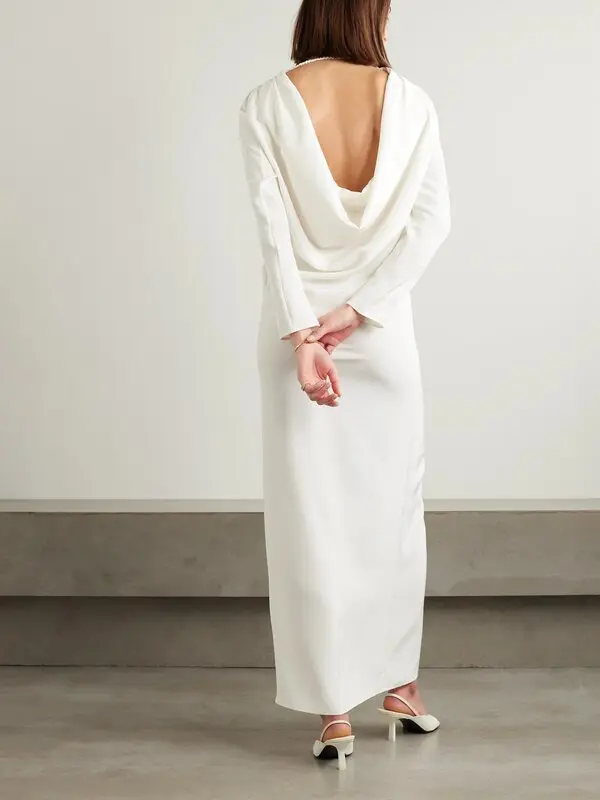 Michael Lo Sordo Draped Silk-faille Gown