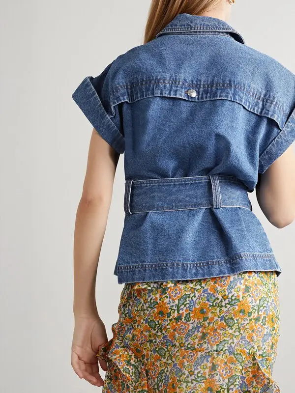 Veronica Beard Vistola Belted Denim Jacket