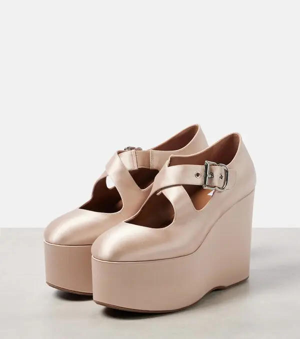 Alaïa Platform Wedges - Beige