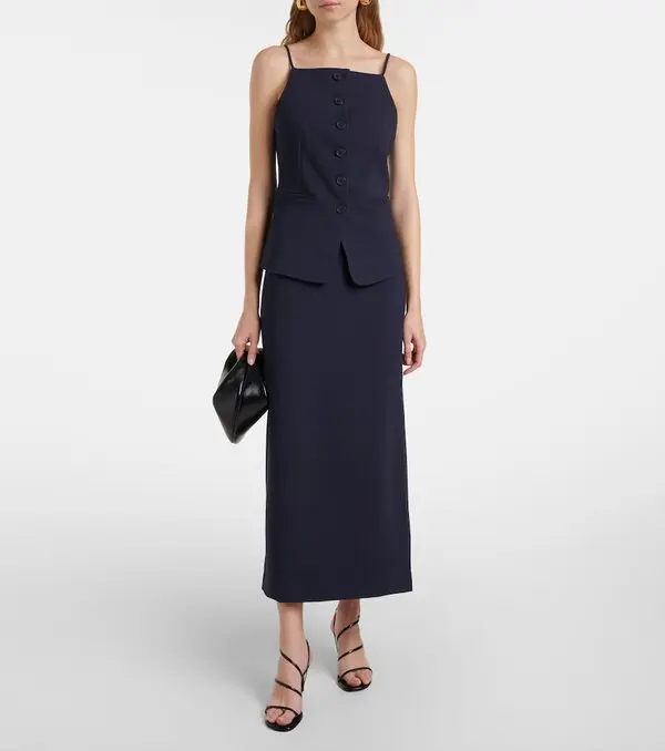 Staud Una Crepe Top - Blue
