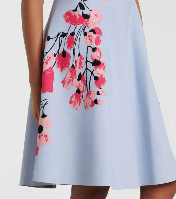 Carolina Herrera Floral Jacquard Midi Dress