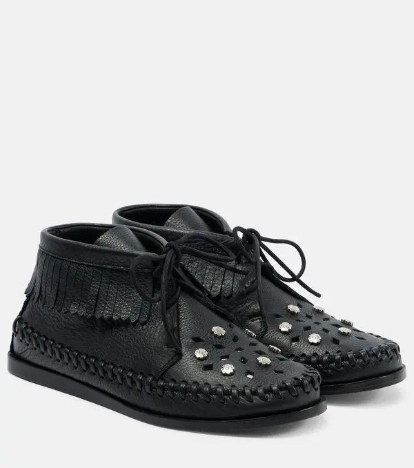 Isabel Marant Étoile Erkee Leather Moccasins - Black