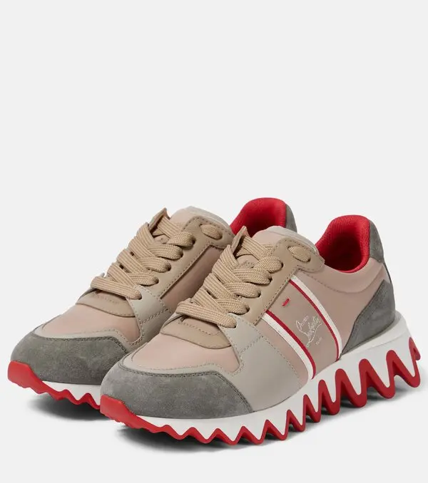 CHRISTIAN LOUBOUTIN Nastroshark Suede-trimmed Sneakers