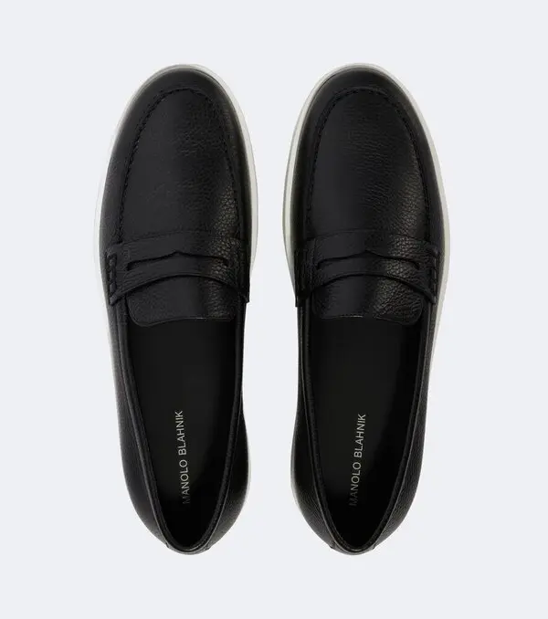 Manolo Blahnik Ellis Leather Loafers