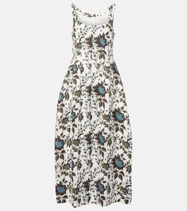 Faithfull The Brand Printed Linen Maxi Dress - Grey