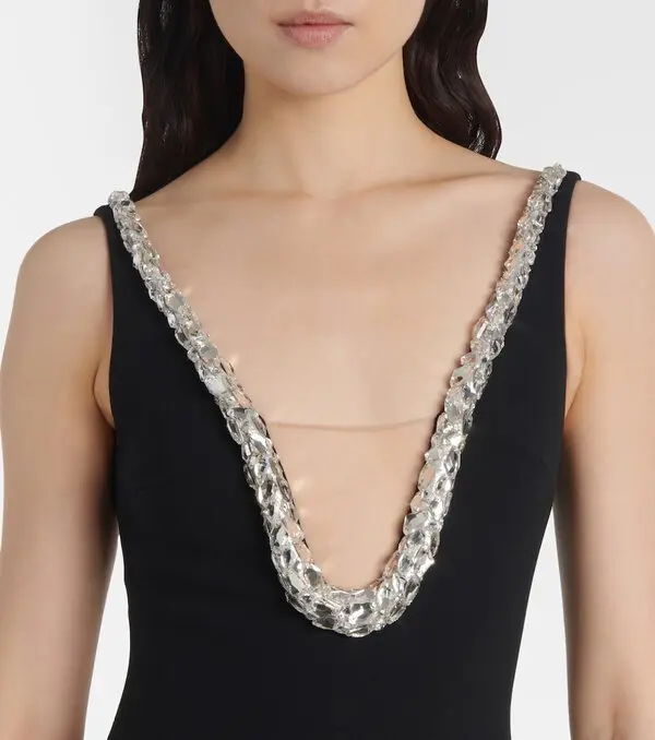 David Koma Embellished Cady Gown