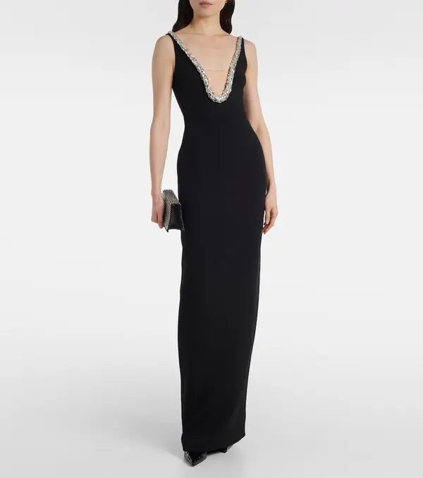 David Koma Embellished Cady Gown