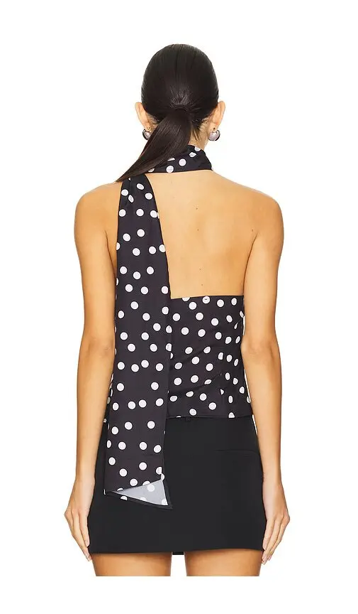 MORE TO COME Rialta One-shoulder Scarf Top - Black