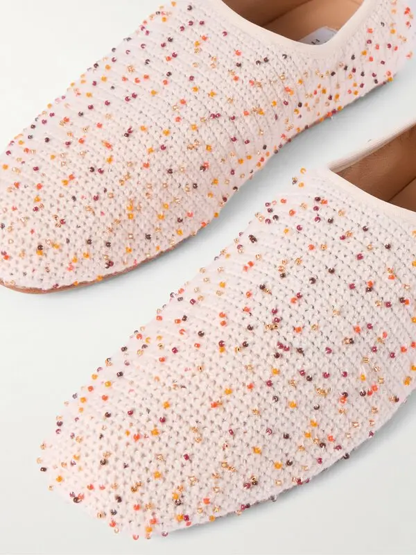 Gabriela Hearst Callie Beaded Crocheted Ballet Flats
