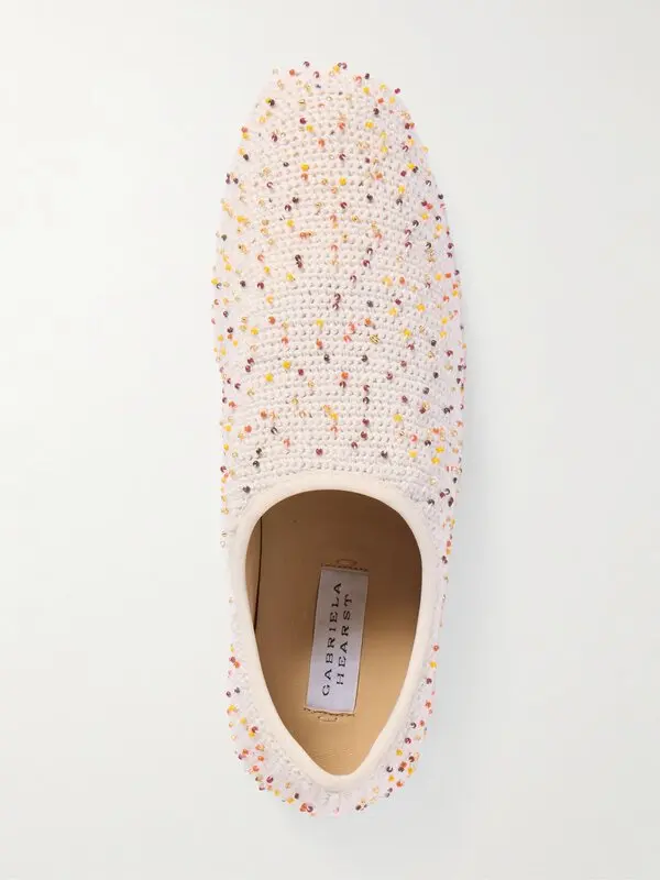 Gabriela Hearst Callie Beaded Crocheted Ballet Flats