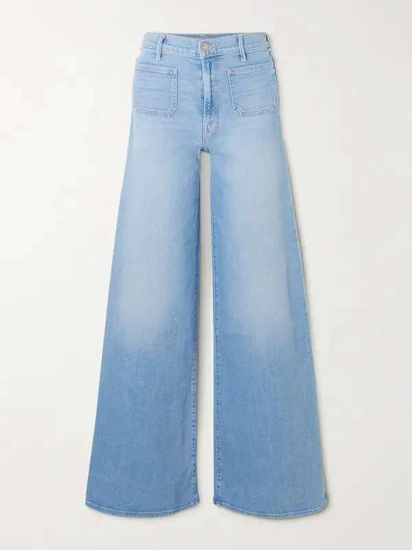 MOTHER The Patch Pocket Undercover Sneak High-rise Wide-leg Jeans - Blue