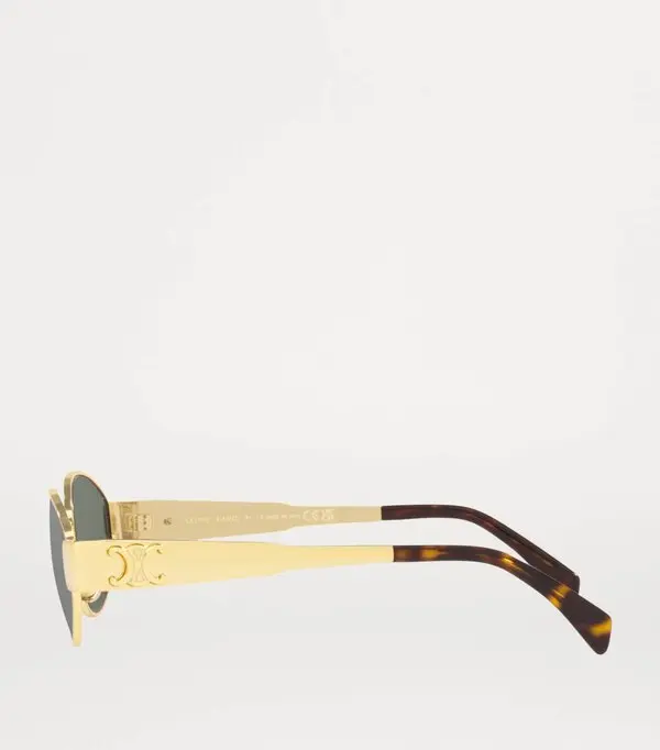 Celine Metal Oval Sunglasses - Gold