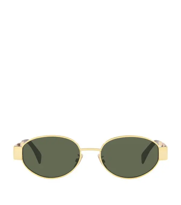Celine Metal Oval Sunglasses - Gold