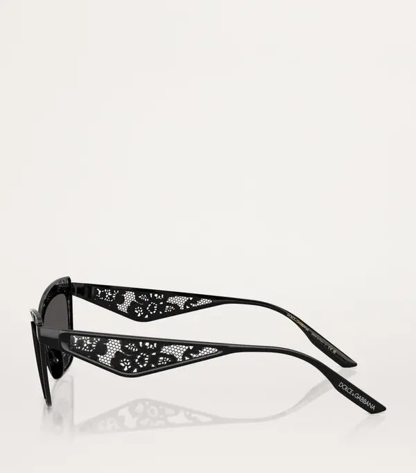 Dolce & Gabbana Steel Cat Eye Sunglasses - Black