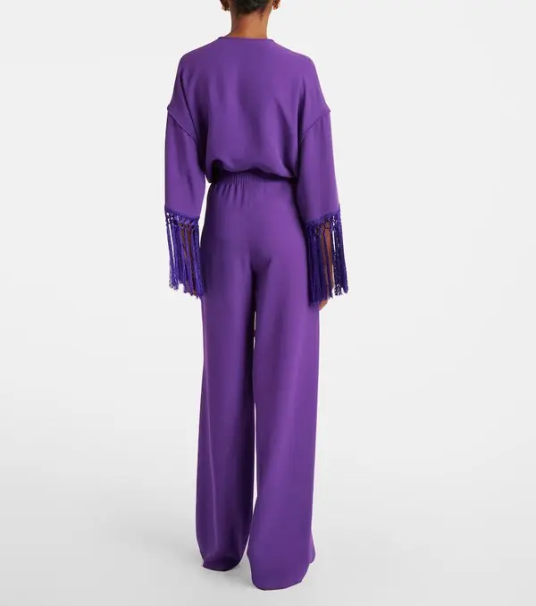 Valentino Garavani Cady Couture Wide-leg Trousers