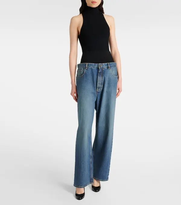 Alaïa Halterneck Jersey Bodysuit - Black
